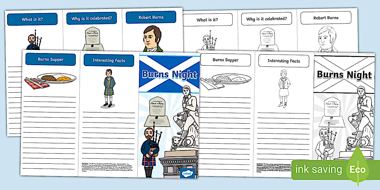 Burns Night Leaflet Template (Teacher-Made) - Twinkl