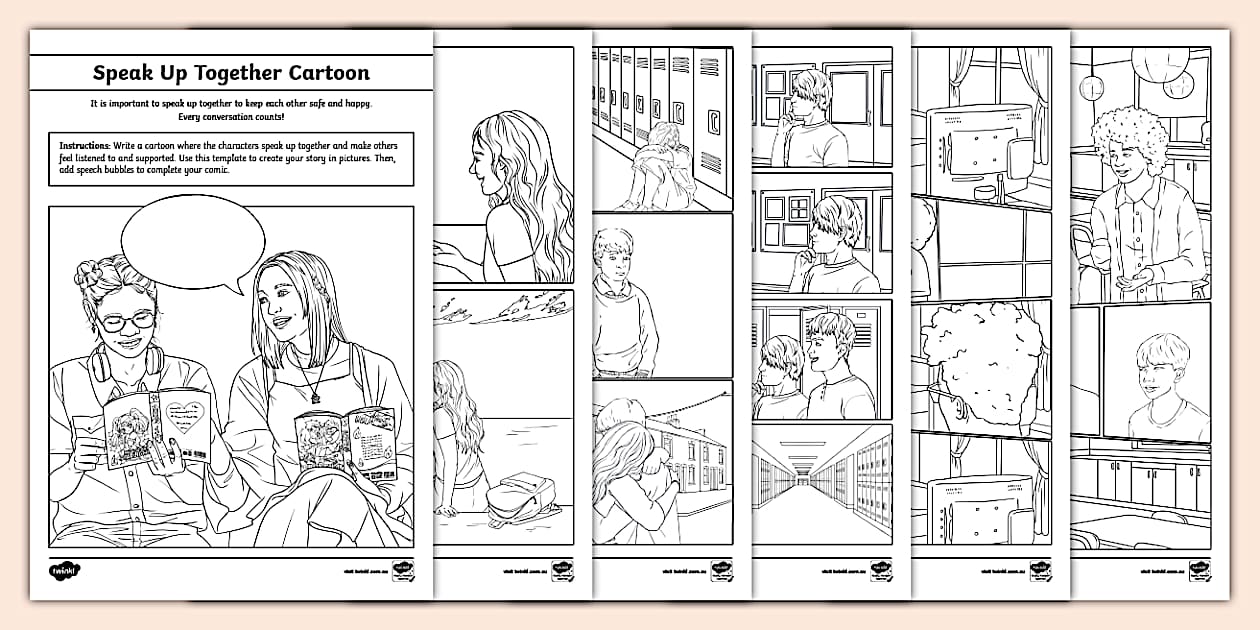 Speak Up Together Cartoon Activity (teacher made) - Twinkl