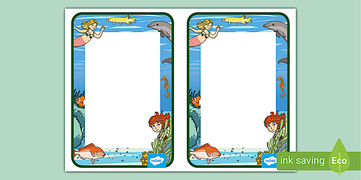 Mermaid Themed Editable Notes