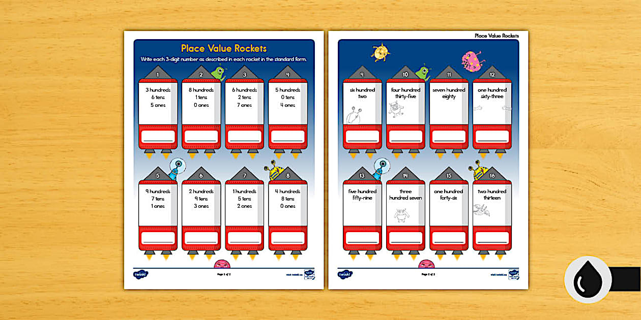 3-Digit Place Value Worksheets (teacher made) - Twinkl