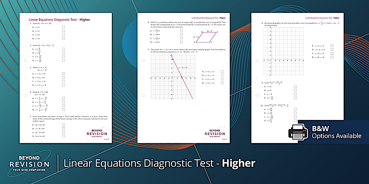 👉 Solving Linear Equations - Higher Diagnostic Test