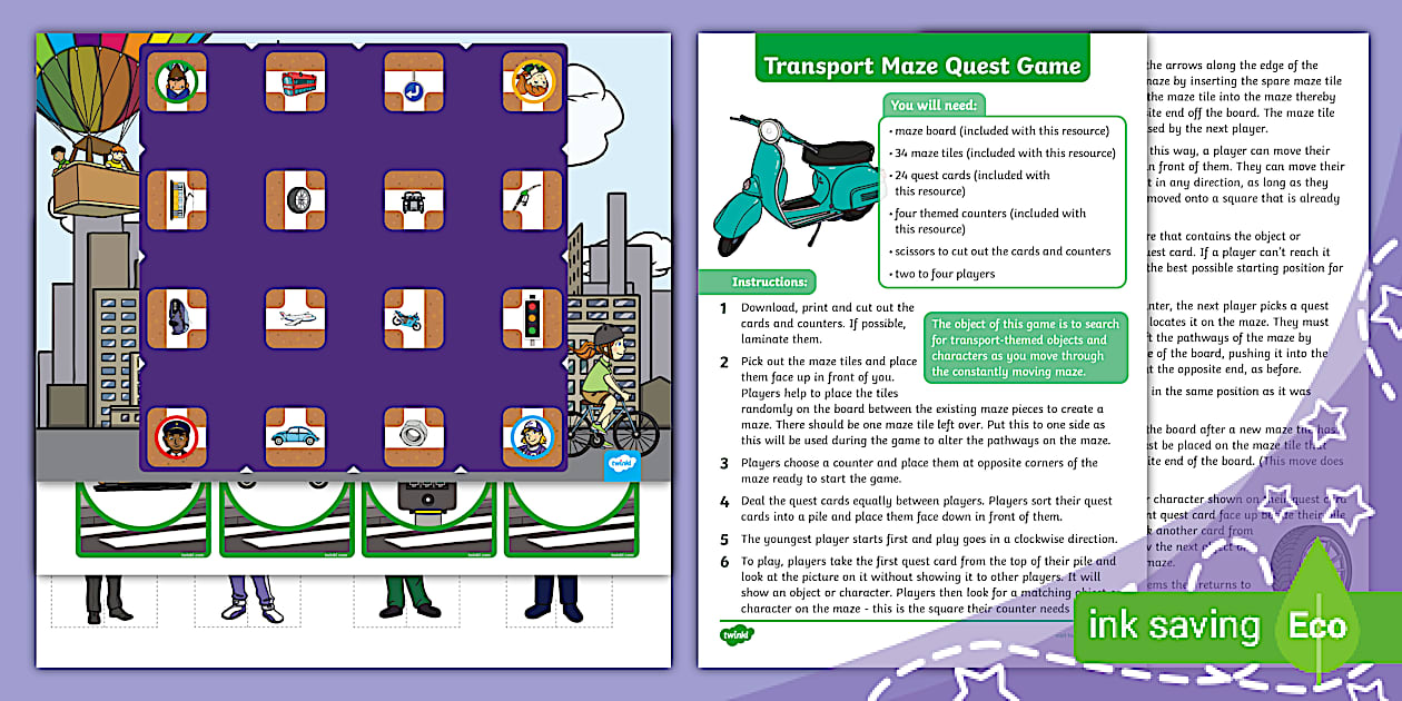 Transport Maze Quest Game (teacher made) - Twinkl