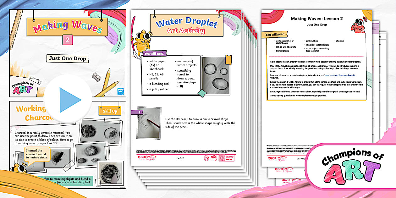 Champions of Art: LKS2 Making Waves - Lesson 2 - Twinkl
