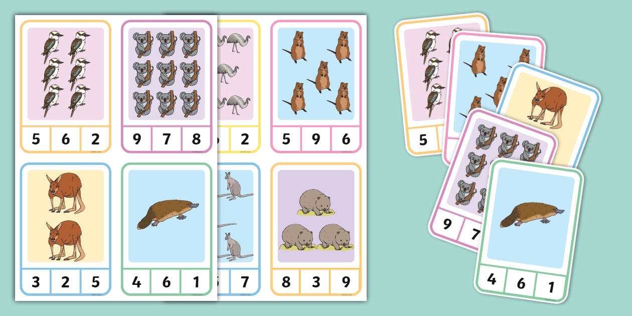 * NEW * Australian Animals Peg Counting Activity - Twinkl