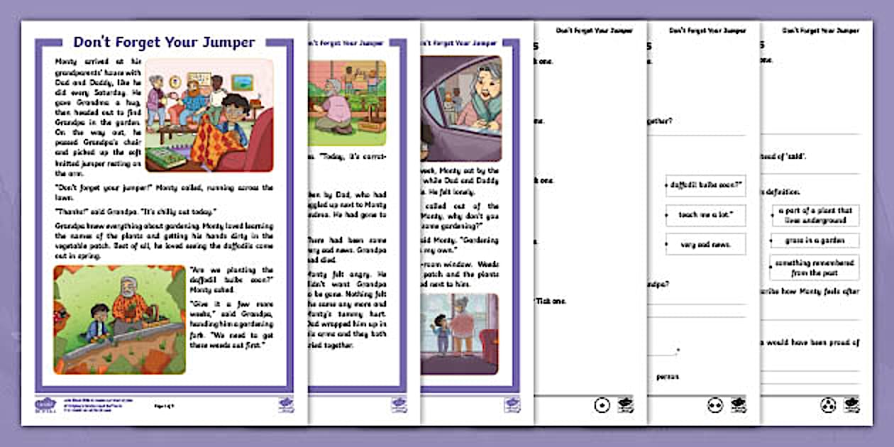 Don't Forget Your Jumper Year 2 Reading Comprehension