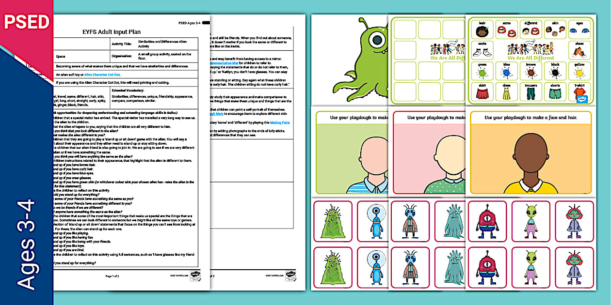 EYFS Similarities and Differences Alien Adult Plan (Ages 3-4)