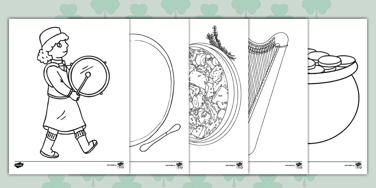 Irish Heritage Colouring Sheets (teacher made) - Twinkl