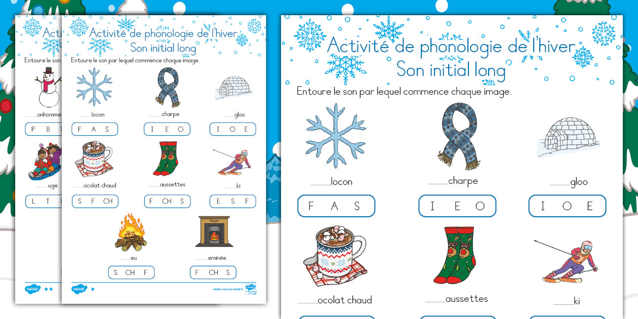 Phonologie - sons initiaux longs et courts de l'hiver