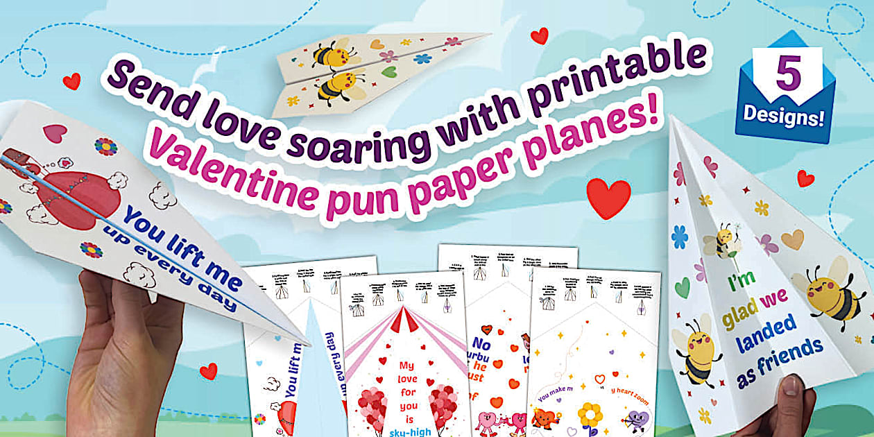 Paper Planes Valentine Puns | Twinkl Art Gallery