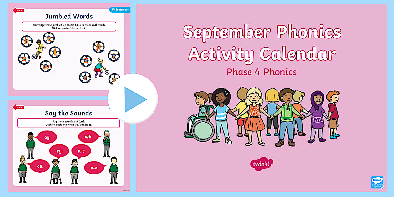Phase 5 September Phonics Activity Calendar PowerPoint