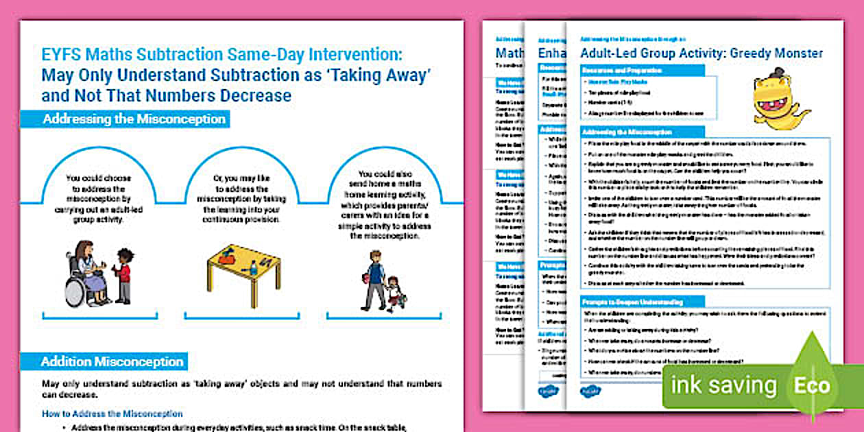 👉 EYFS Maths Subtraction Same-Day Intervention Plan: May Only Understand