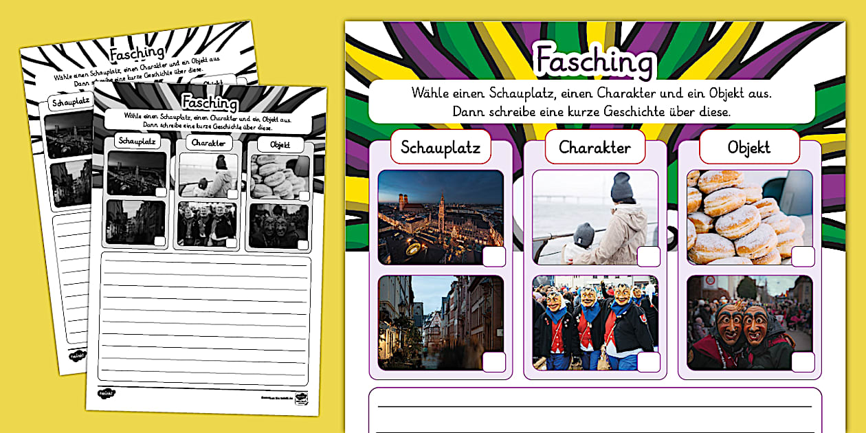 Fasching - Geschichte Schreibvorlage (professor feito)