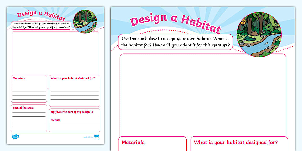 Design a Habitat Worksheet (teacher made) - Twinkl