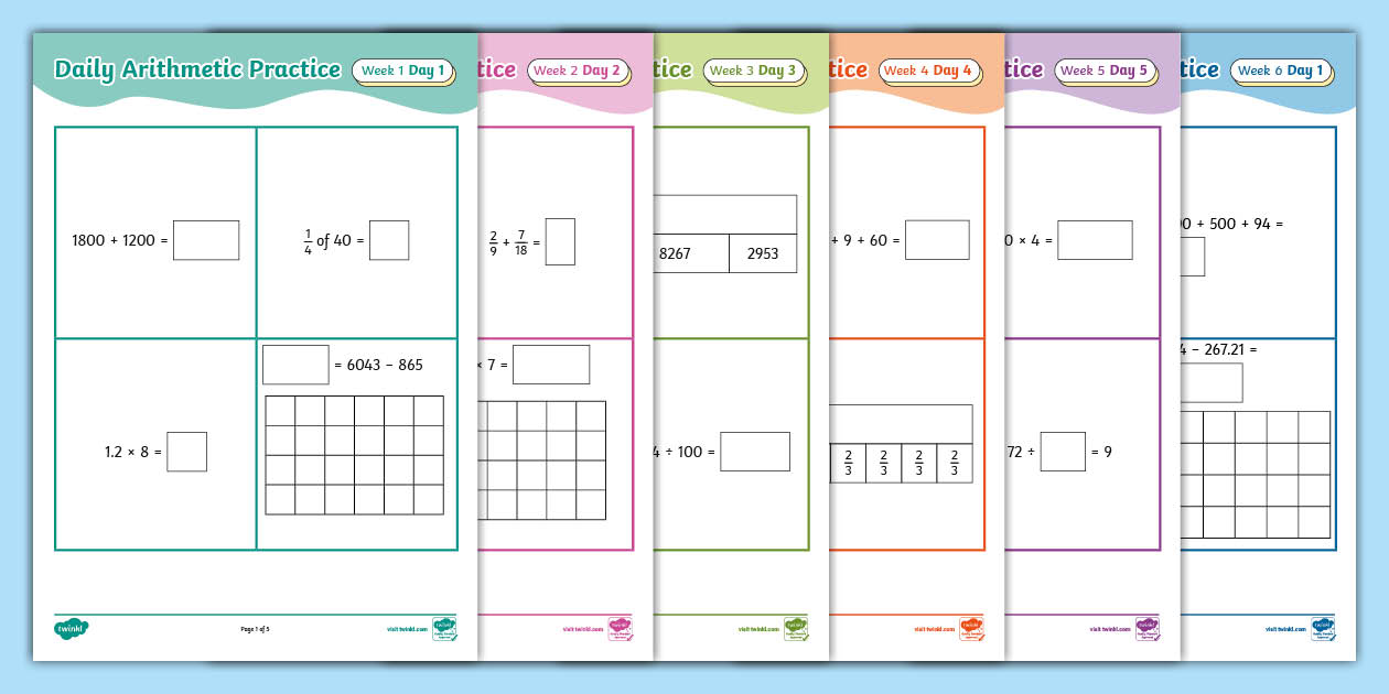 👉 Year 6 Autumn 1 Daily Arithmetic Practice Pack - Twinkl