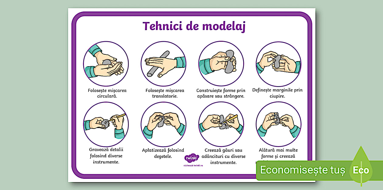 Tehnici de modelaj – Planșă (teacher made) - Twinkl