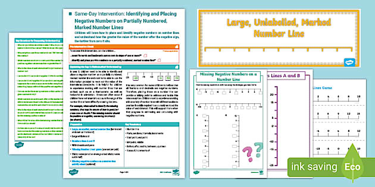 👉 Y5 SDI: Negative numbers on partially completed number lines