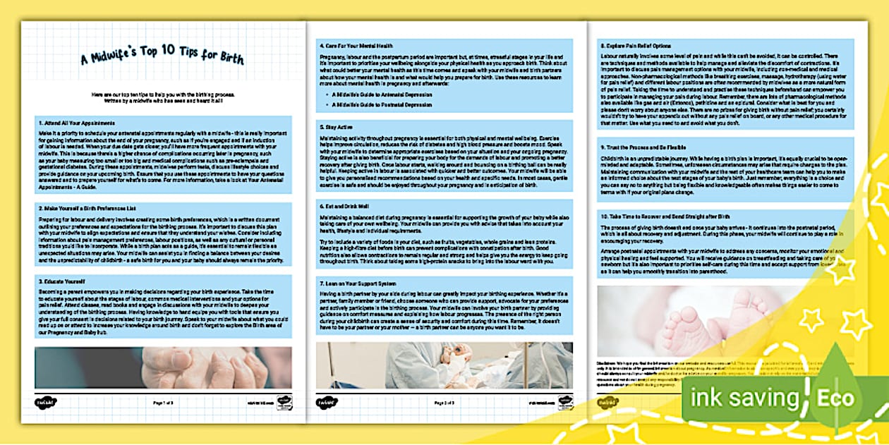 A Midwife's Top 10 Tips for Birth