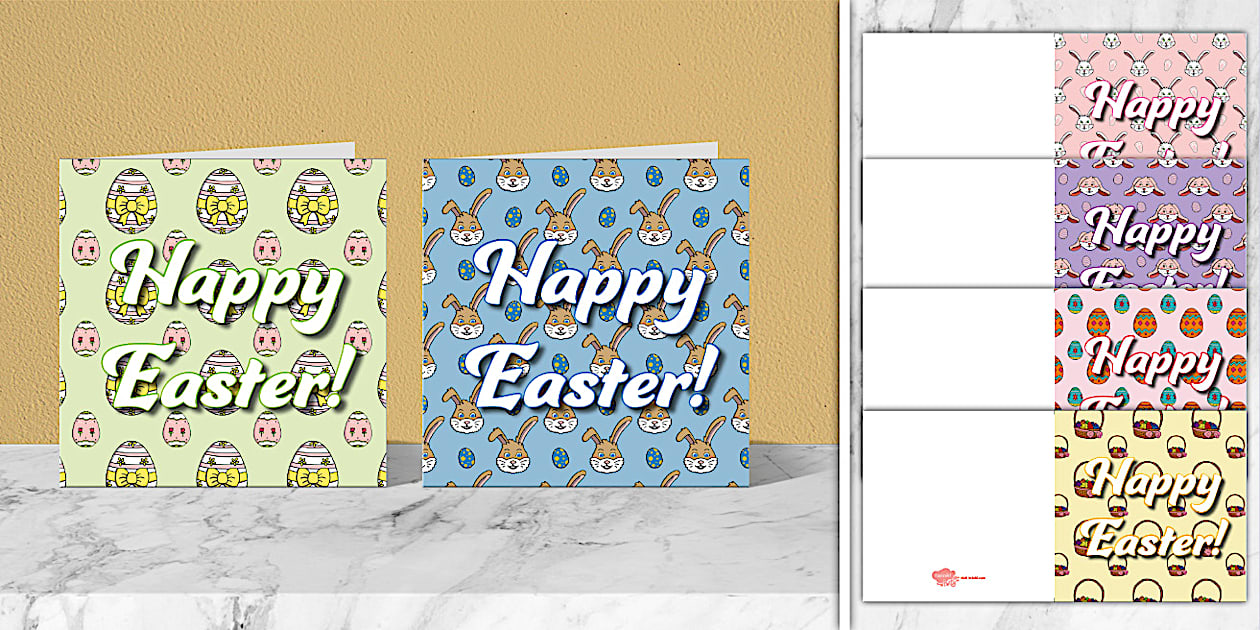 Happy Easter Patterns Cards | Twinkl Party (teacher made)