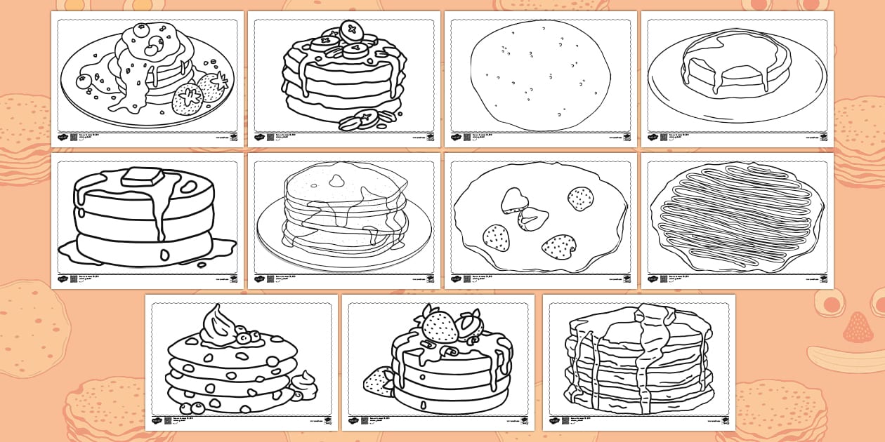 Pancake Colouring Pages - Pancake Day Colouring Sheets