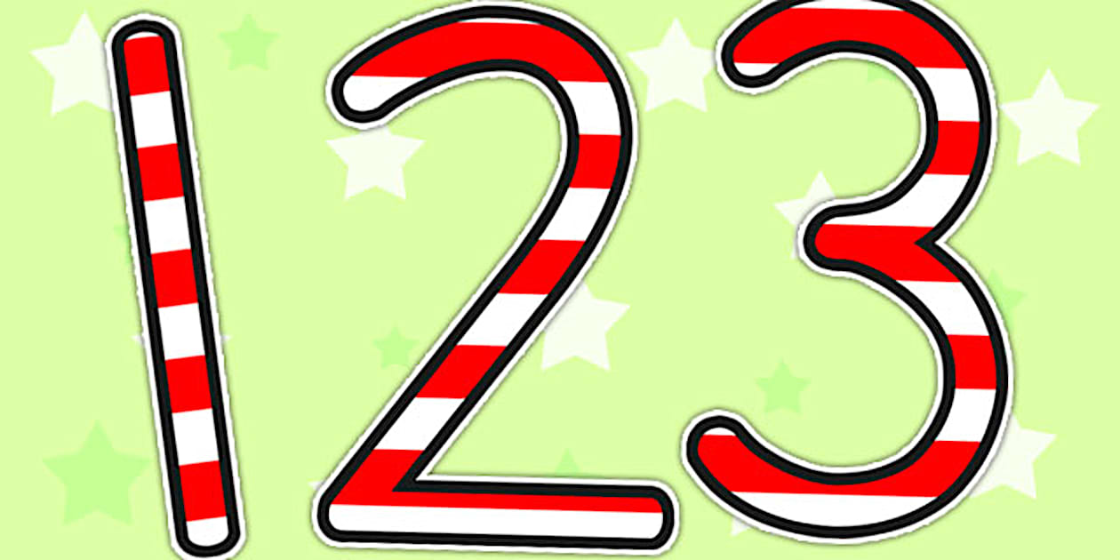 Stripey Red Display Numbers (teacher made) - Twinkl