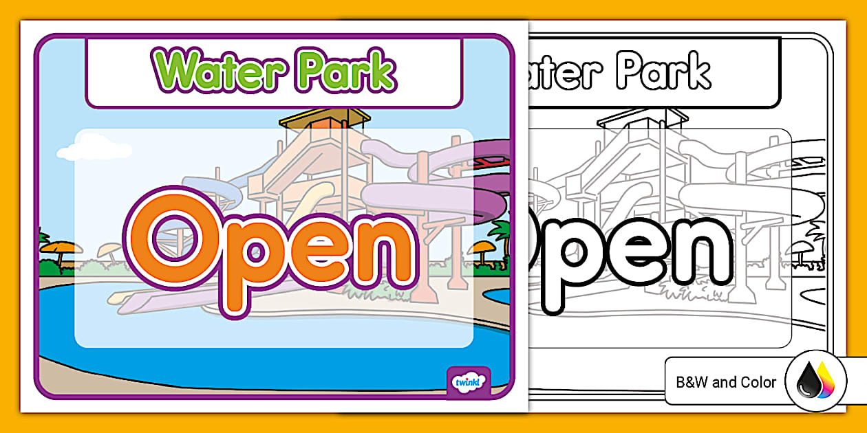Water Park Dramatic Play Open Sign
