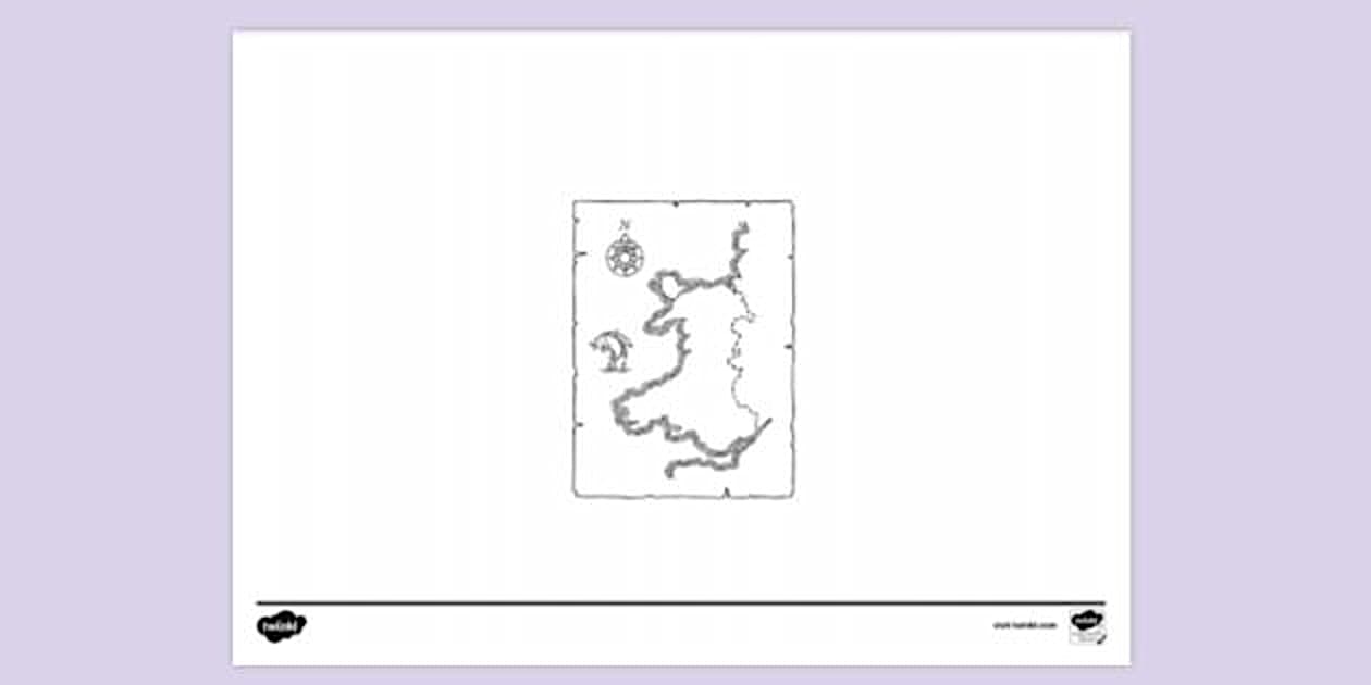 Old Style Map of Wales Colouring | Colouring Sheets | Twinkl