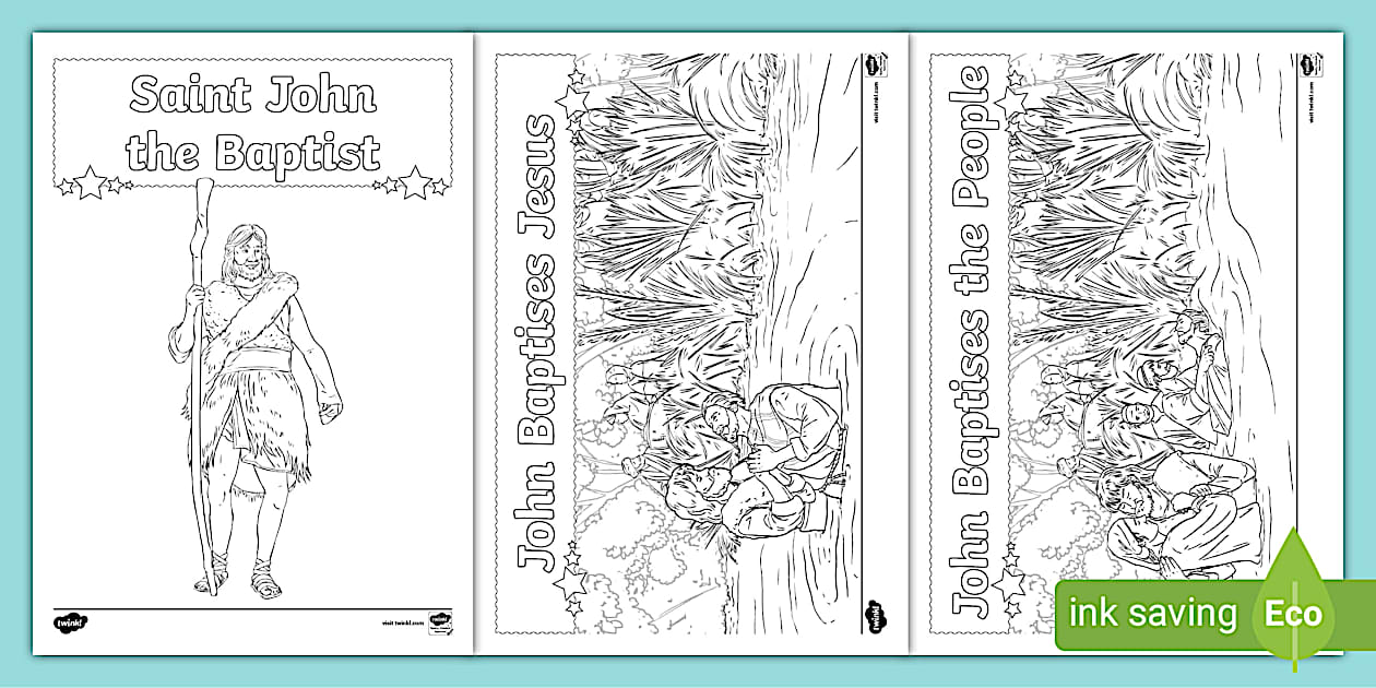 KS2 St. John the Baptist Colouring Sheet - Twinkl