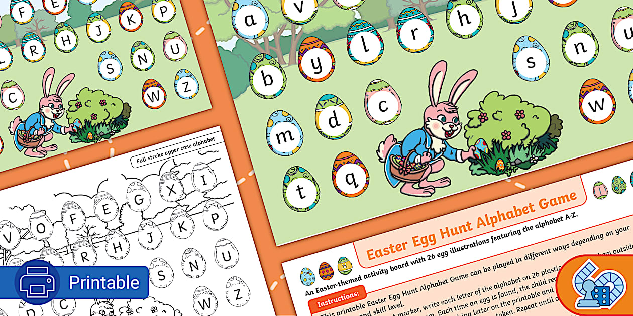 Easter Egg Hunt Alphabet Board Game (teacher made) - Twinkl