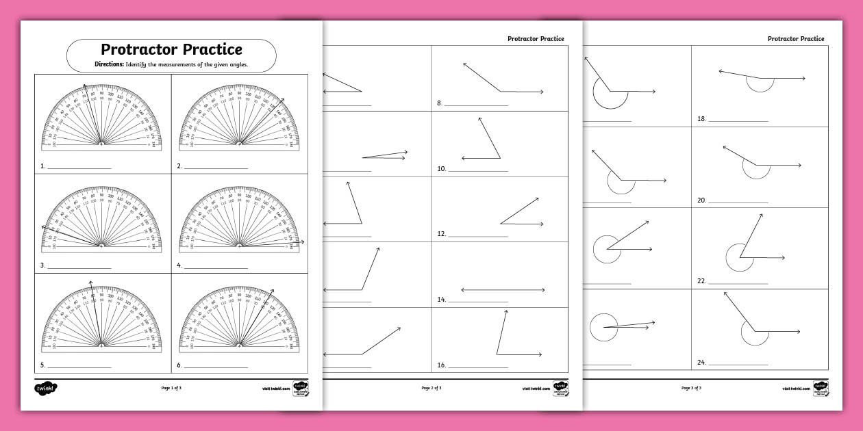 Sixth Grade Protractor Practice (Teacher-Made) - Twinkl