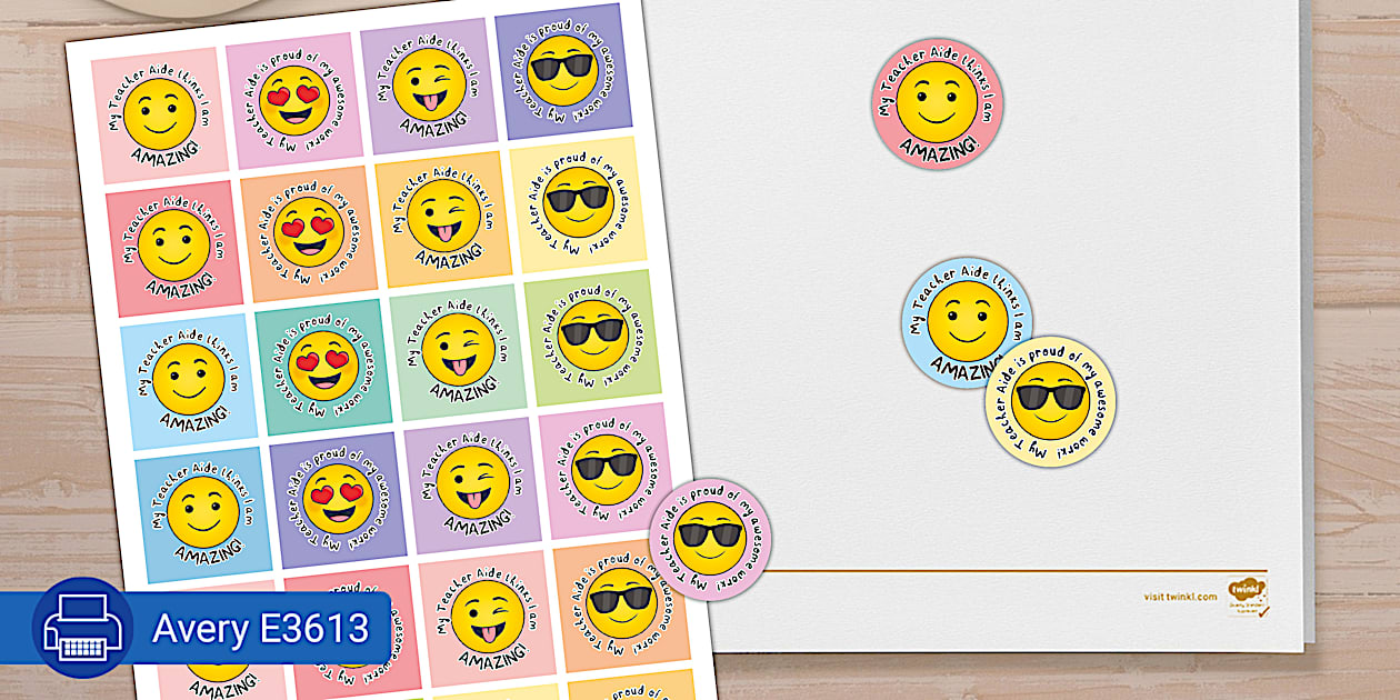 😊 Teacher Aide - Reward Stickers - Emoji Smiles