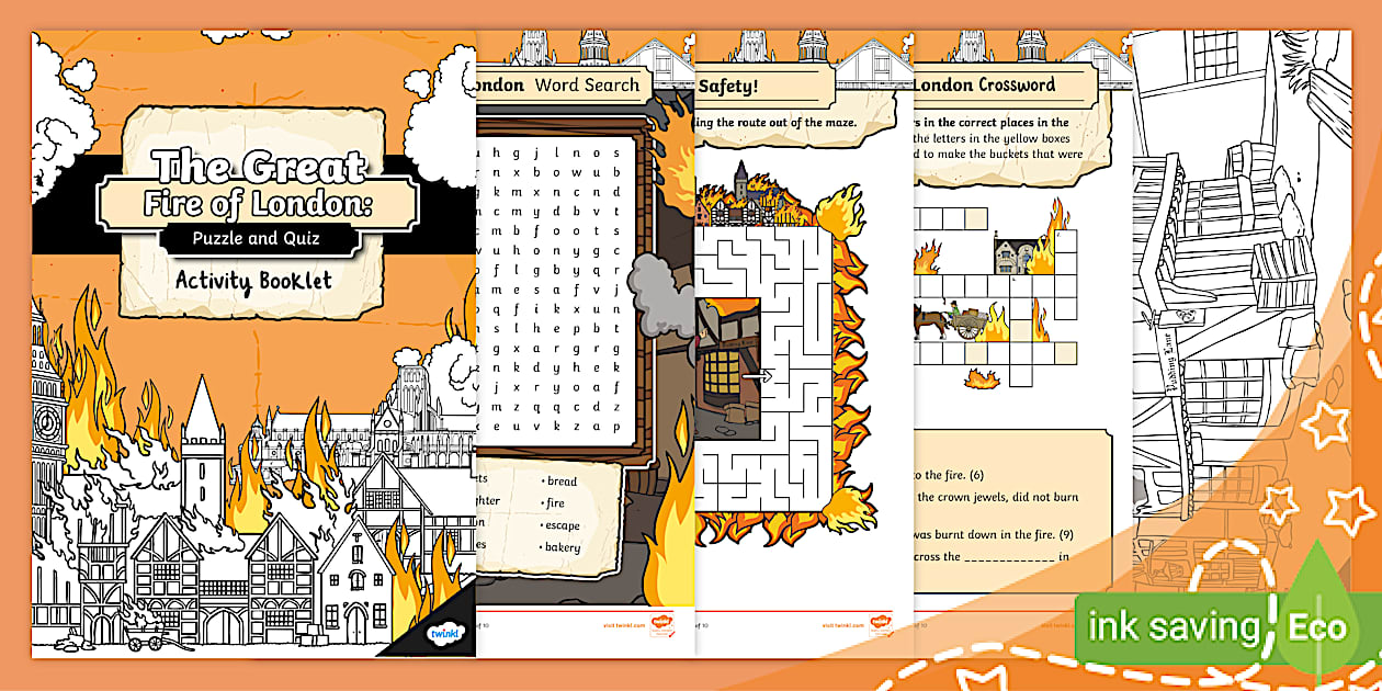 The Great Fire of London Puzzle and Quiz Activity Booklet (Ages 5 - 7)
