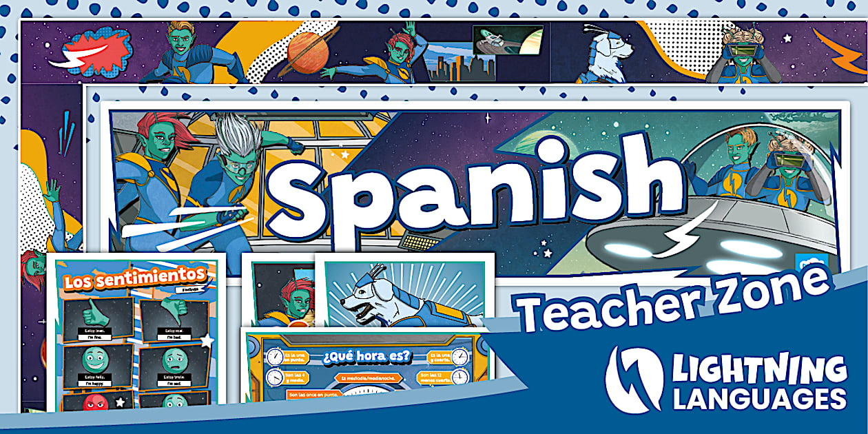 👉 Lightning Languages | Spanish | Classroom Display Pack