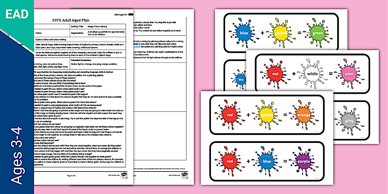 EYFS Magic Colour Mixing Adult Input Plan and Resource Pack