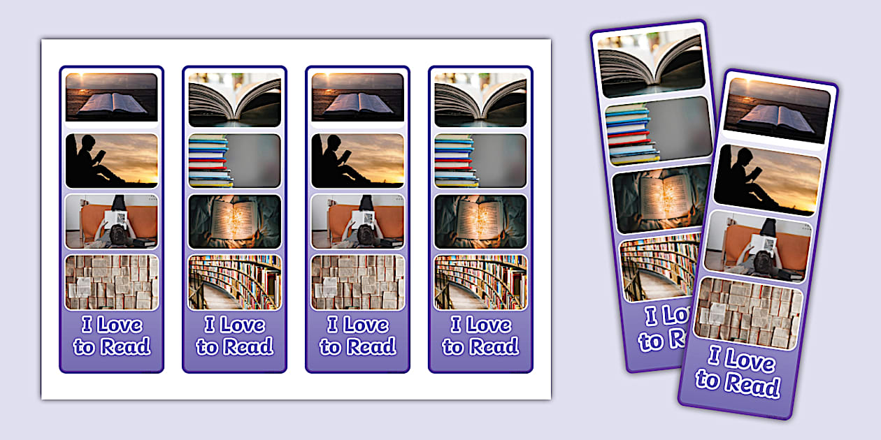 I Love to Read Photo Strip Bookmarks (Teacher-Made) - Twinkl