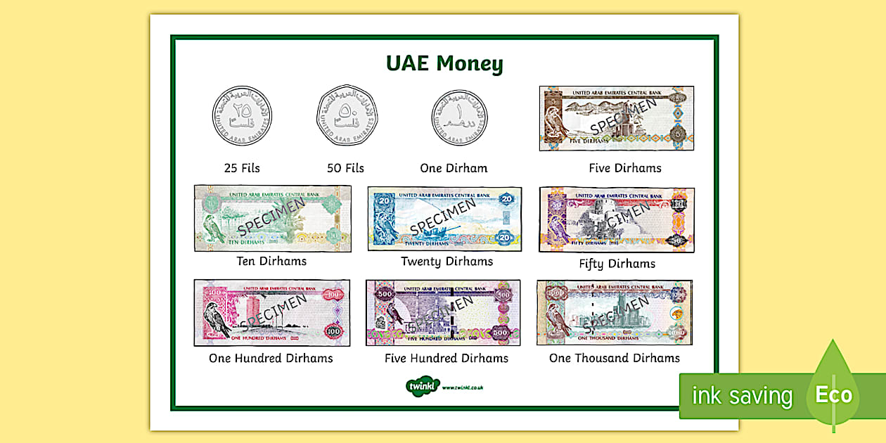 Cursive UAE Year 3 Money Word Mat (teacher made) - Twinkl