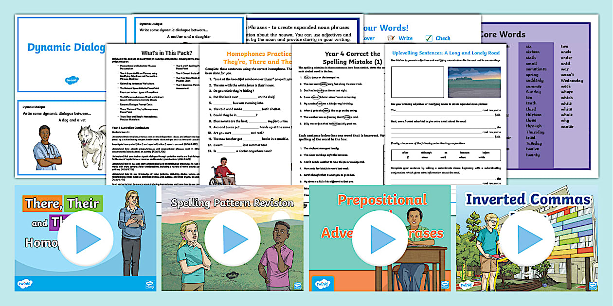 Australian Curriculum Year 4 Grammar, Punctuation & Spelling