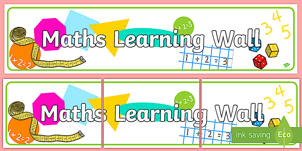 Cursive Maths Learning Wall Display Banner (teacher made)