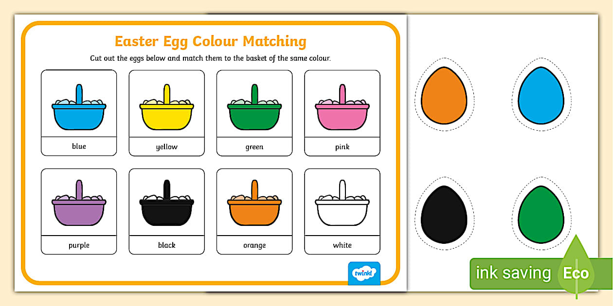 Easter Eggs and Baskets Colour Matching (teacher made)