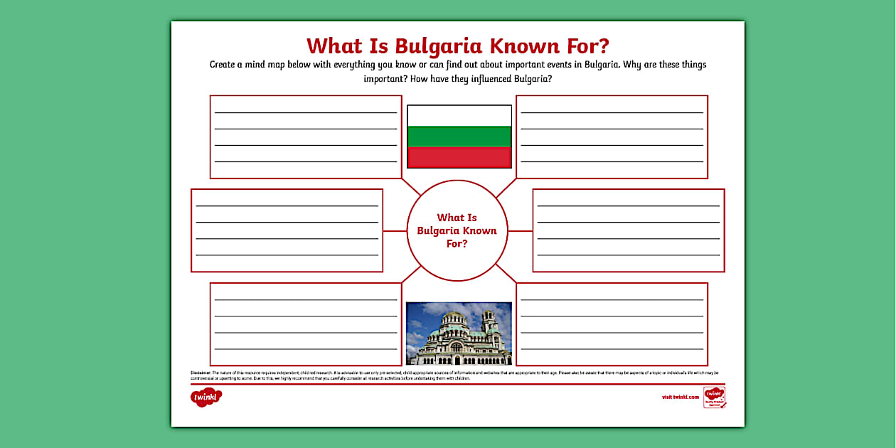 What Is Bulgaria Known For? Mind Map (teacher made) - Twinkl