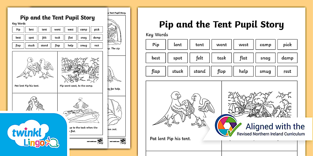 Pip and the Tent Pupil Story Activity Sheet (teacher made)