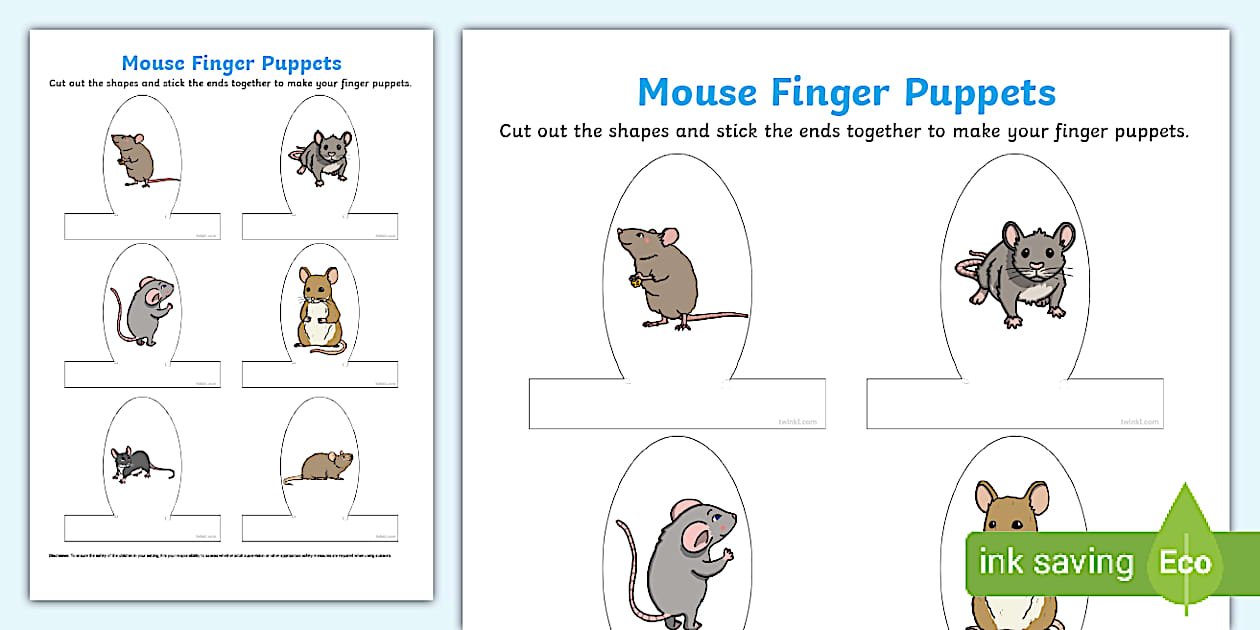 Mouse Finger Puppets (Teacher-Made) - Twinkl