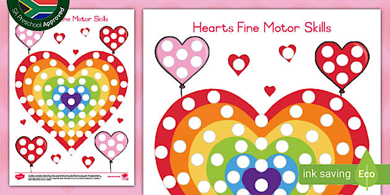 Valentine's Day Finger Painting Fine Motor Skills Activity