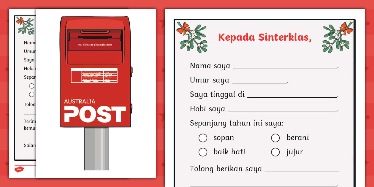 Indonesian Letter to Santa Activity | Twinkl (teacher made)