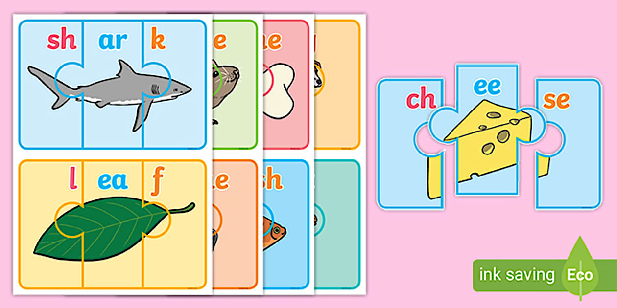 Phoneme Segmentation Jigsaws Set 1 (teacher made) - Twinkl