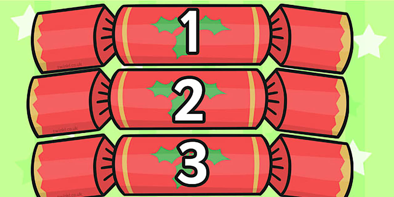 Numbers 0-30 on Christmas Crackers (Teacher-Made) - Twinkl