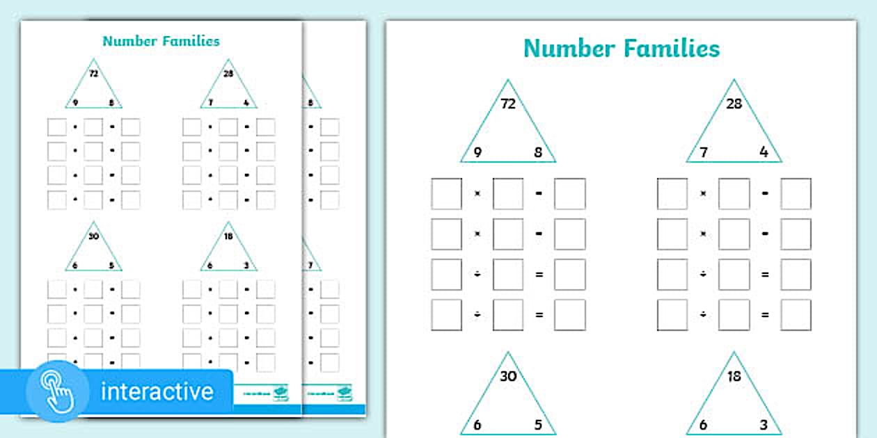 👉 Interactive PDF: Multiplication and Division Fact Families