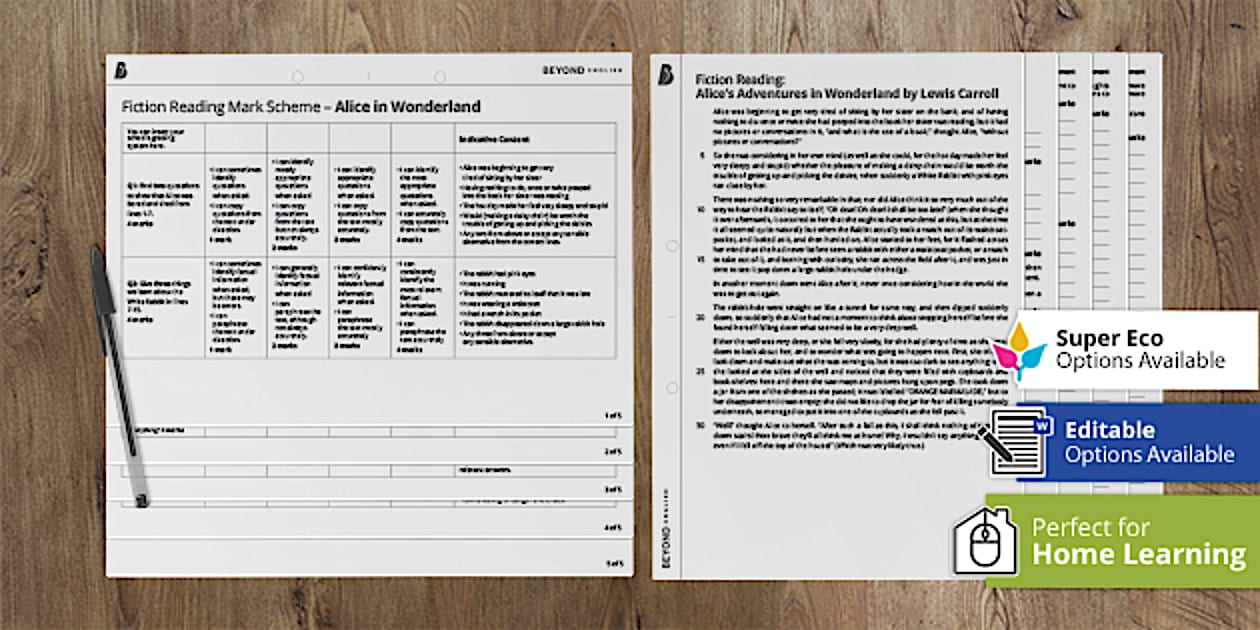 Editable Year 7 Baseline Fiction Reading Assessment Pack