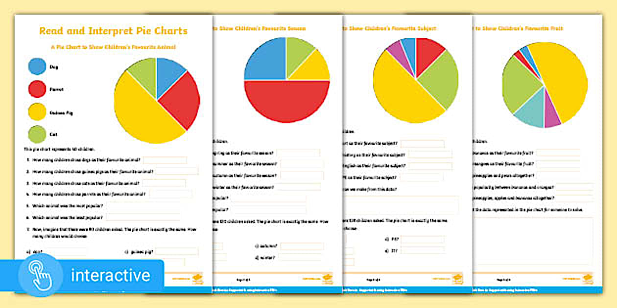 👉 Interactive PDF Y6 WRM Statistics: Read Interpret Pie Charts