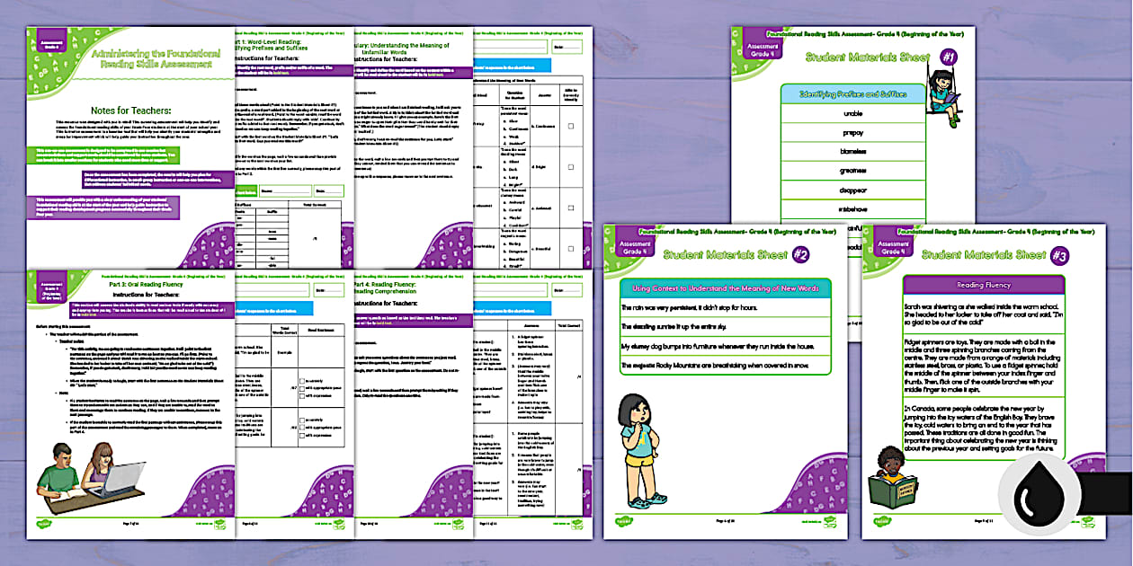 Foundational Reading Skills Assessment - Grade 4 - Twinkl