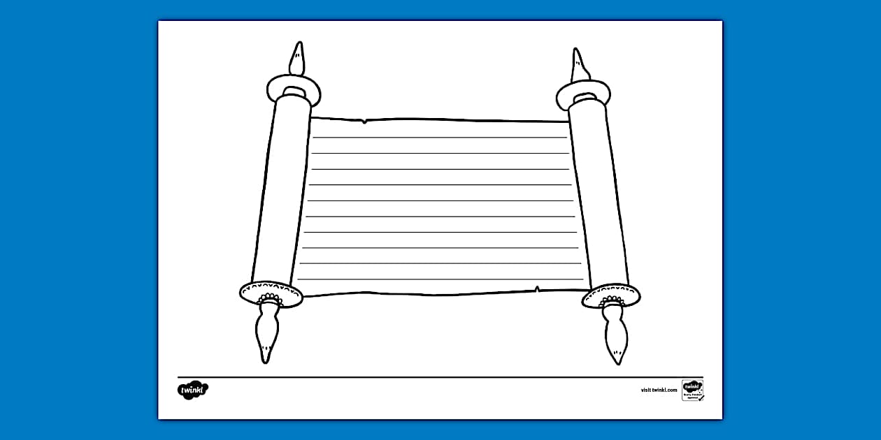 Torah Scroll Writing Template (teacher made) - Twinkl